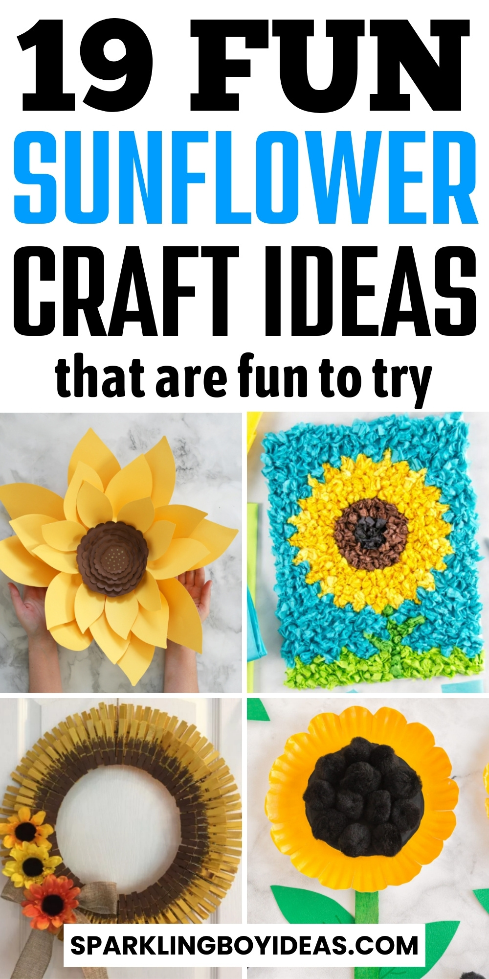 19 Simple Easy Sunflower Crafts - Sparkling Boy Ideas