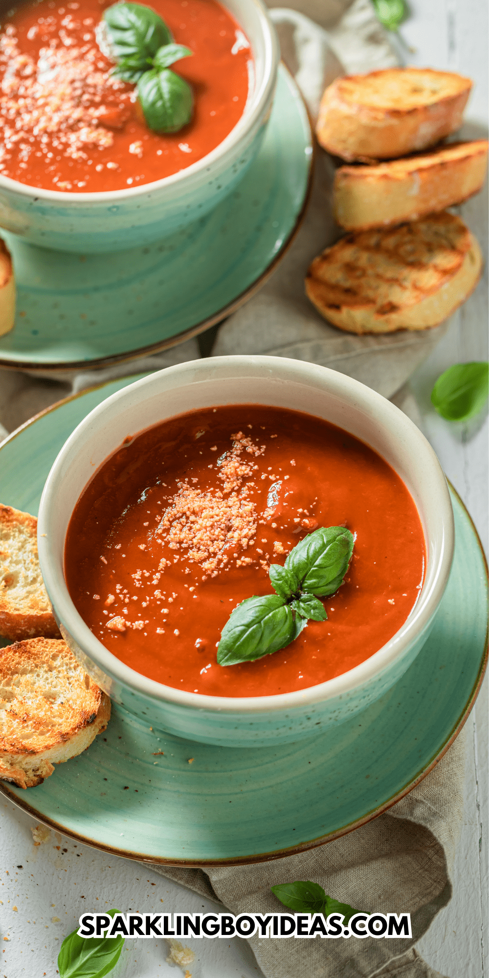 Creamy Tomato Basil Soup - Sparkling Boy Ideas