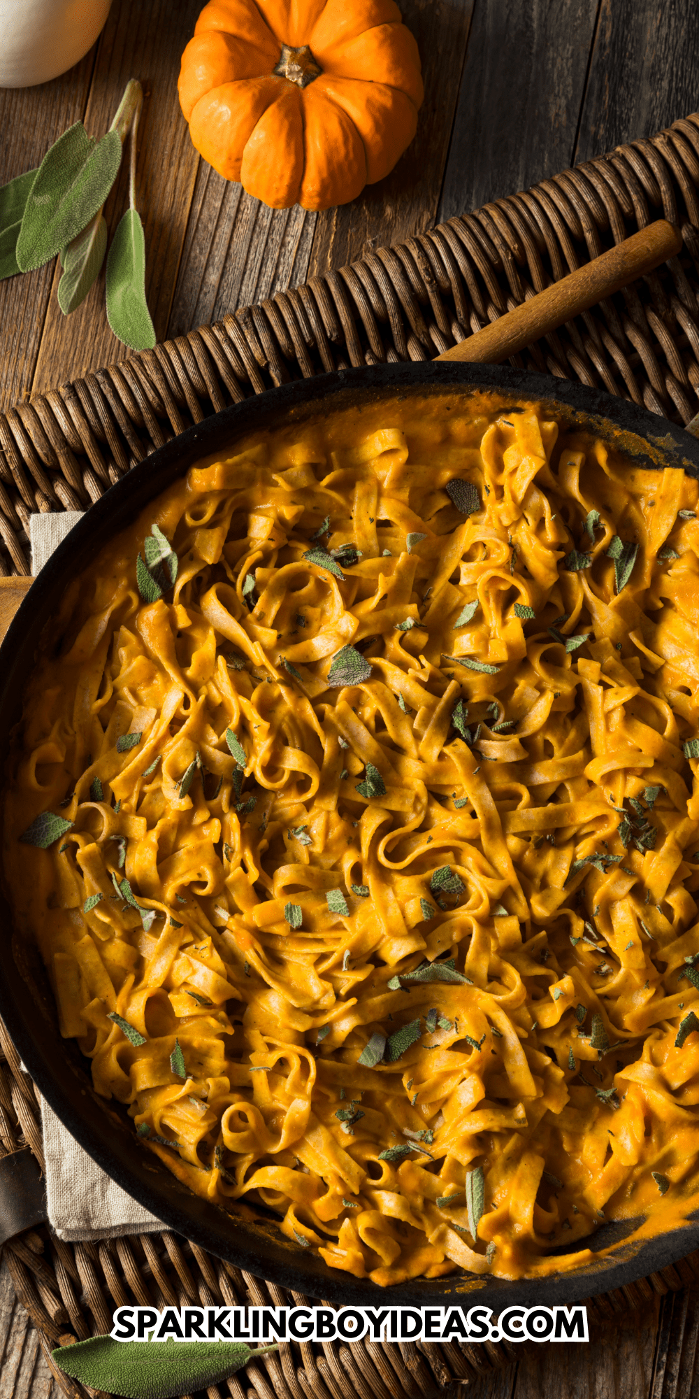 Creamy Pumpkin Sage Pasta - Sparkling Boy Ideas