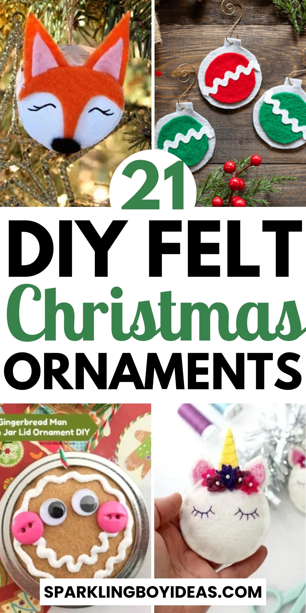 21 Easy Felt Christmas Ornaments - Sparkling Boy Ideas