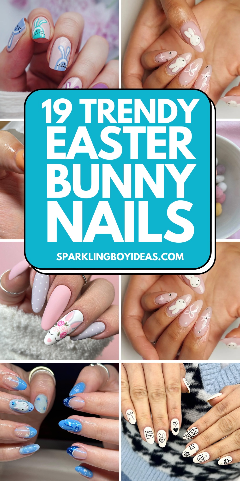 19 Cute Trendy Bunny Nails - Sparkling Boy Ideas