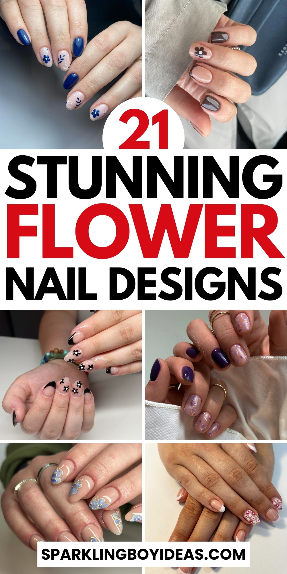 21 Cute Spring Flower Nails - Sparkling Boy Ideas