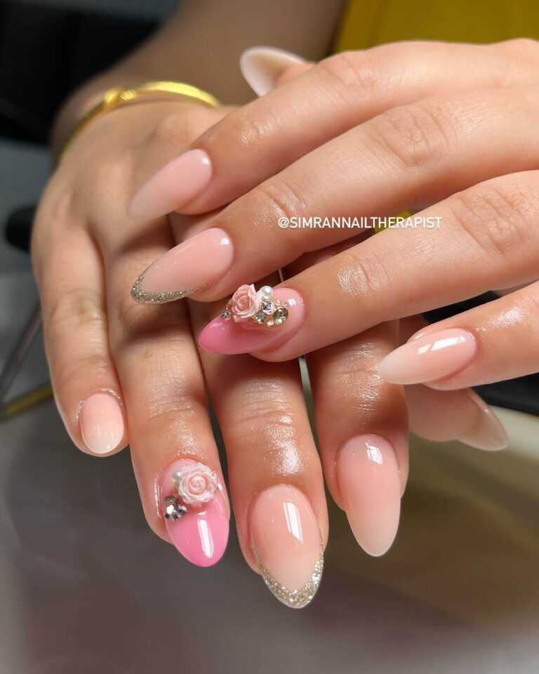 21 Cute Romantic Love Nails - Sparkling Boy Ideas