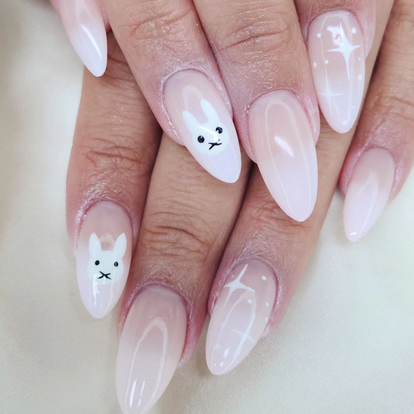 19 Cute Trendy Bunny Nails - Sparkling Boy Ideas