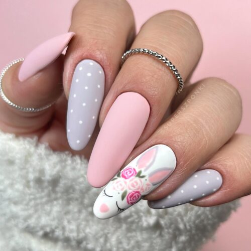 19 Cute Trendy Bunny Nails - Sparkling Boy Ideas