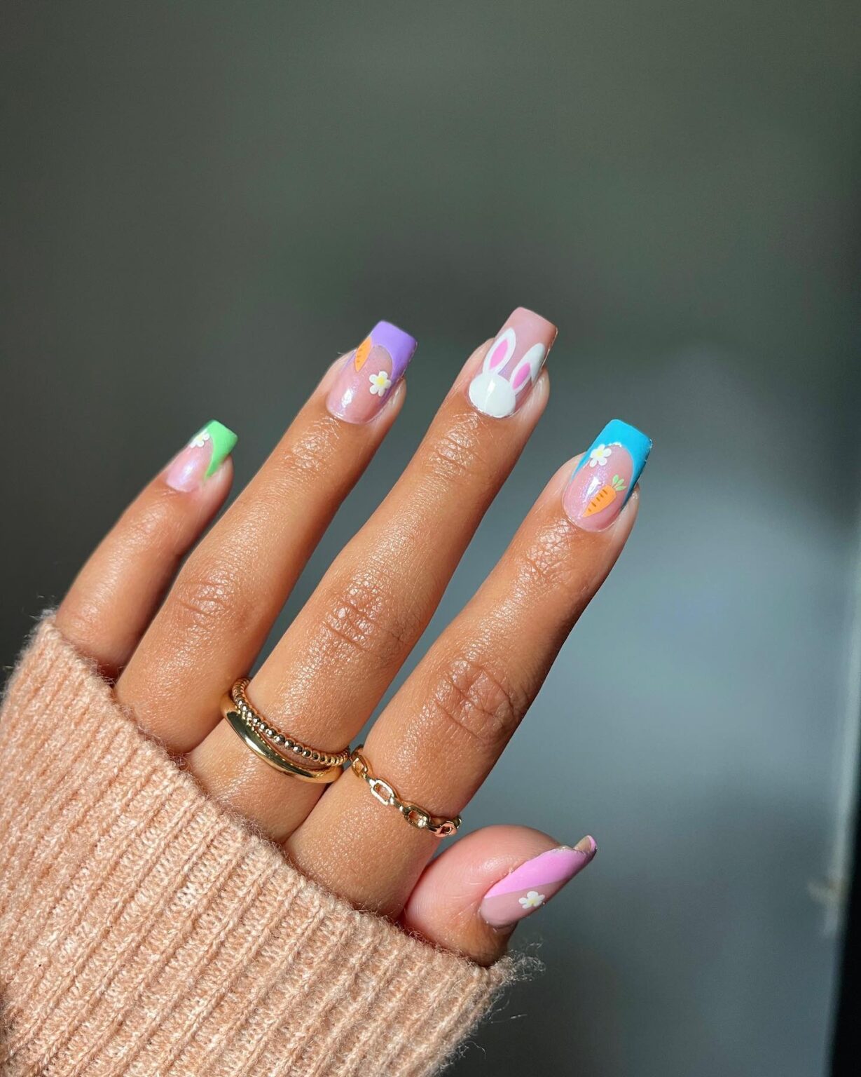 19 Cute Trendy Bunny Nails - Sparkling Boy Ideas