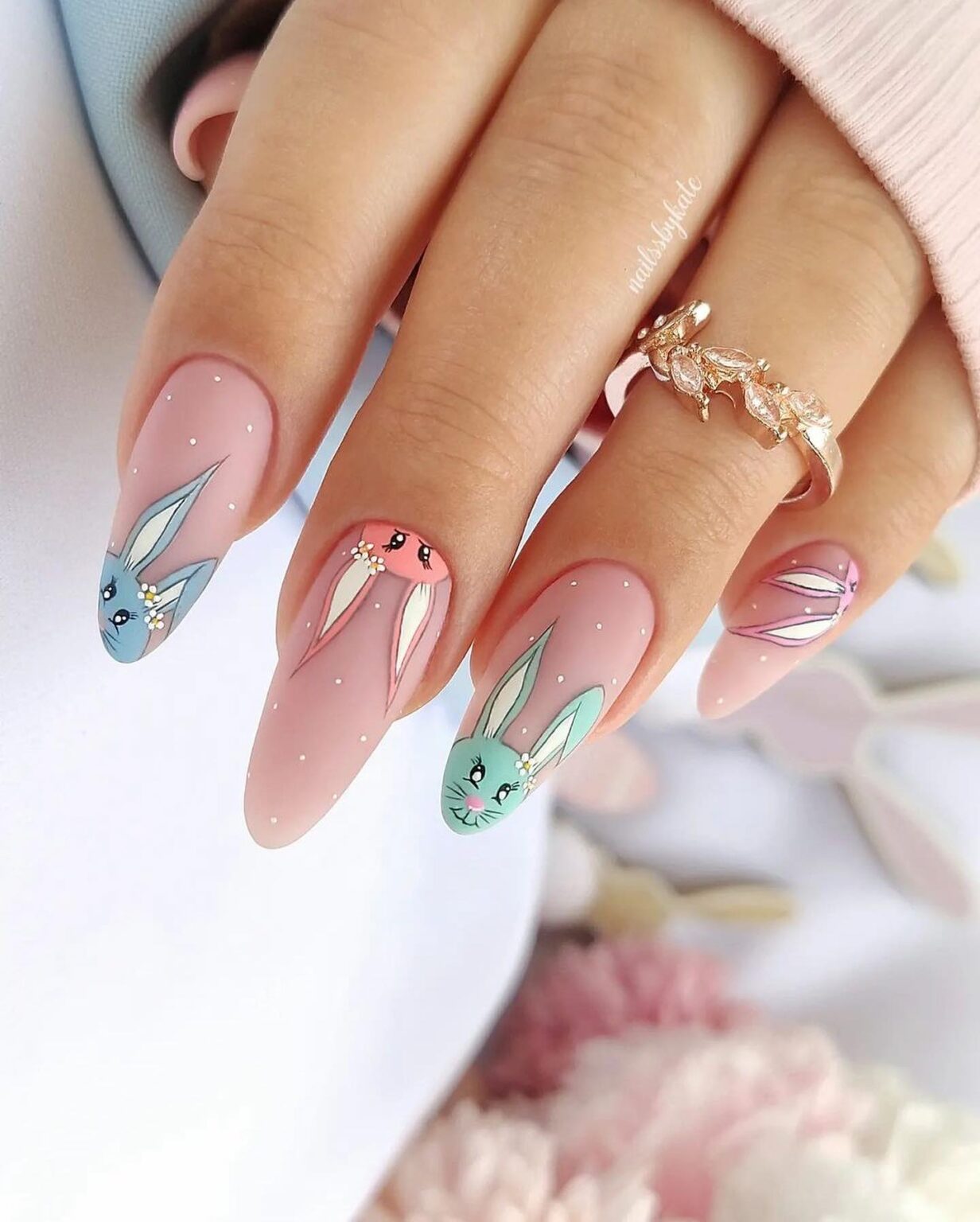 19 Cute Trendy Bunny Nails - Sparkling Boy Ideas