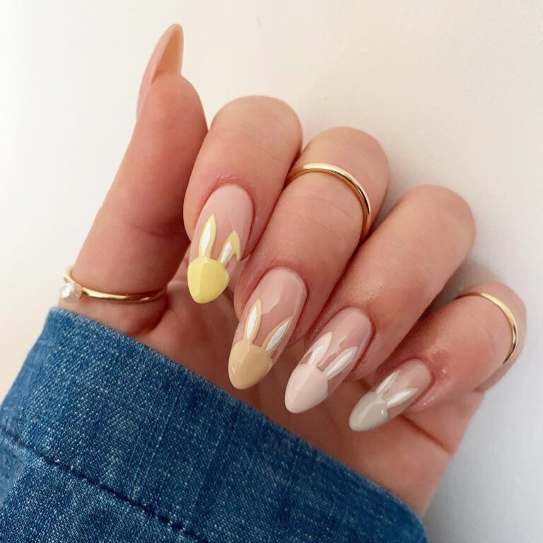 19 Cute Trendy Bunny Nails - Sparkling Boy Ideas