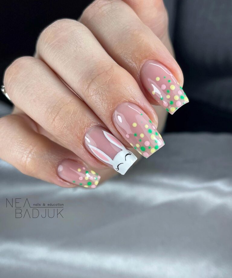 19 Cute Trendy Bunny Nails - Sparkling Boy Ideas