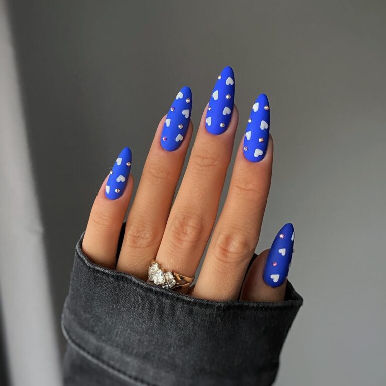 21 Simple Cute Blue Nails - Sparkling Boy Ideas