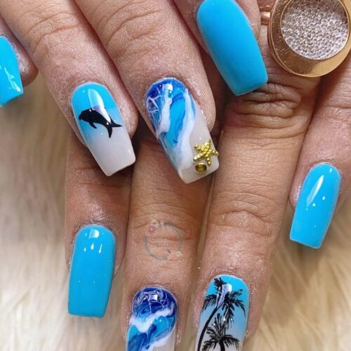 21 Cute Trendy Beach Nails - Sparkling Boy Ideas