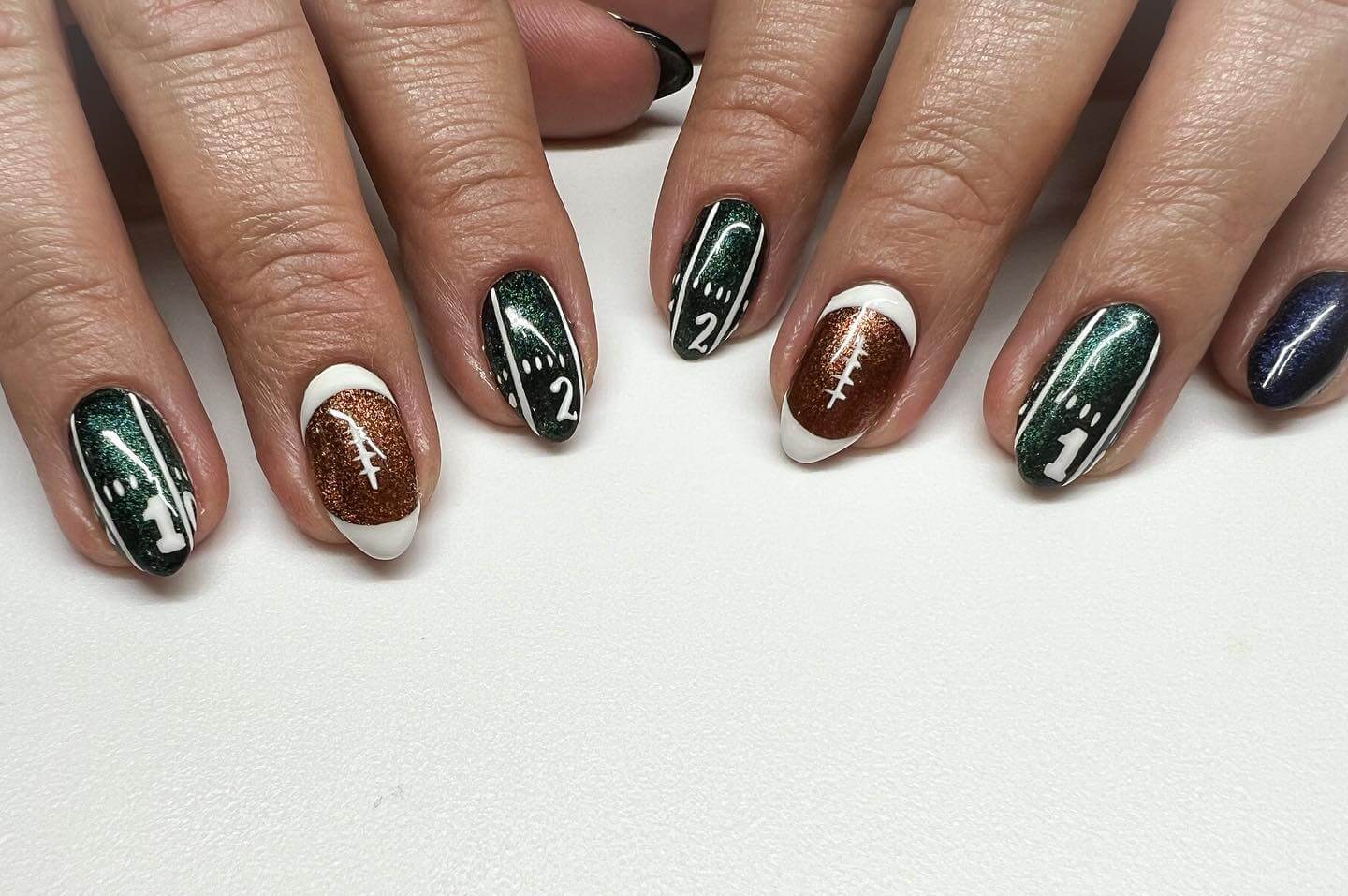 21 Cute Trending Football Nails - Sparkling Boy Ideas