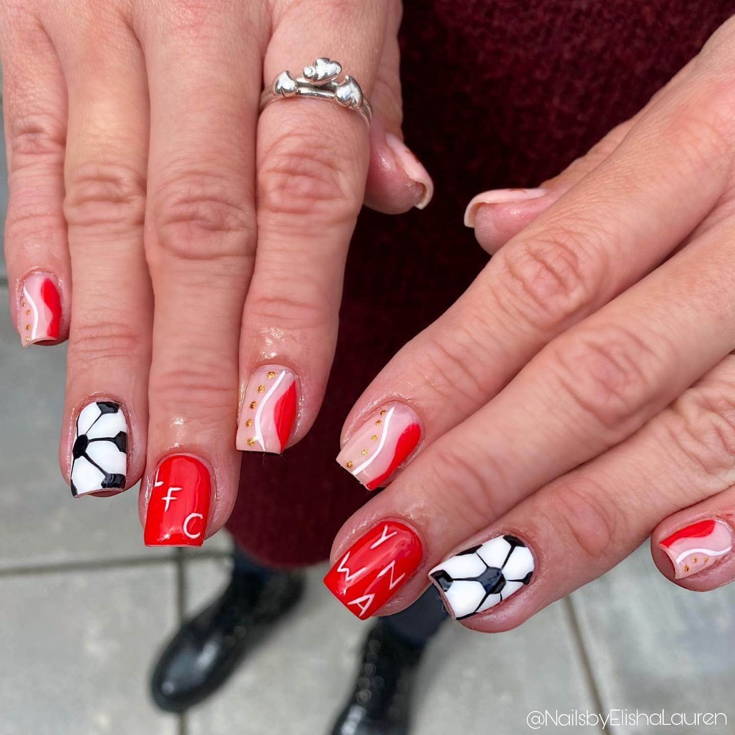 21 Cute Trending Football Nails - Sparkling Boy Ideas