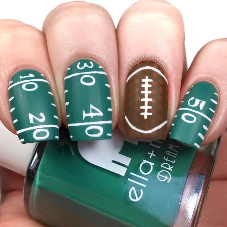21 Cute Trending Football Nails - Sparkling Boy Ideas