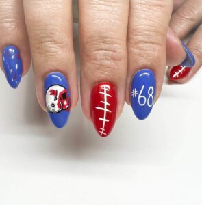 21 Cute Trending Football Nails - Sparkling Boy Ideas