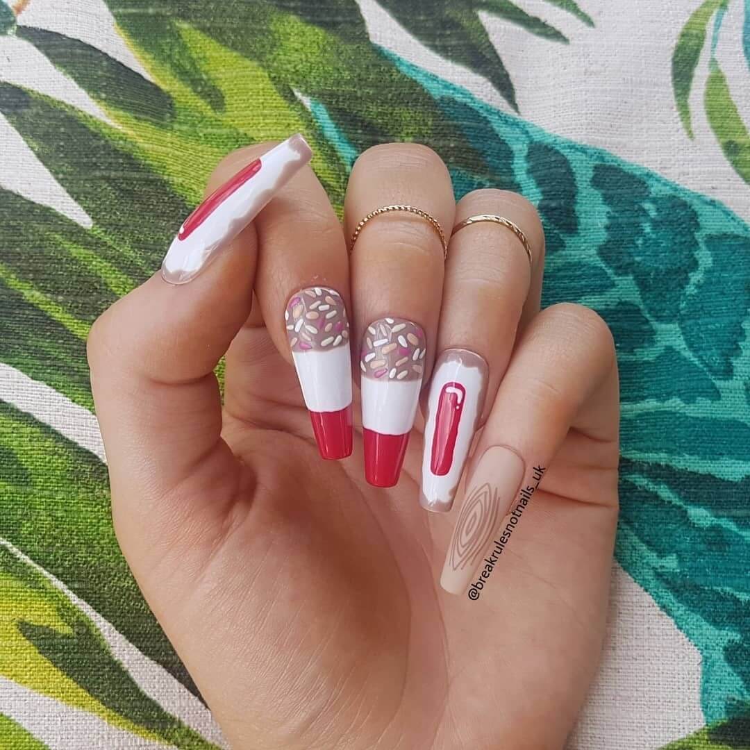 21 Cute Easy Ice Cream Nails - Sparkling Boy Ideas