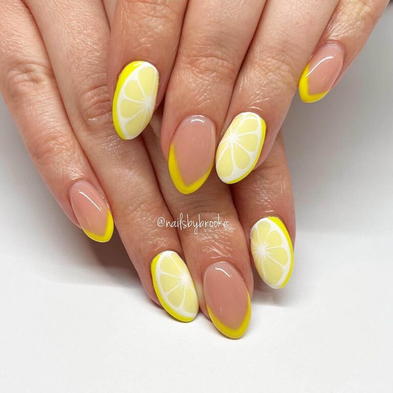 31 Summer Lemon Nails - Sparkling Boy Ideas