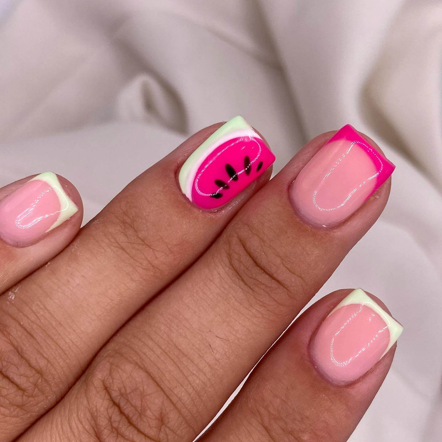 31 Cute Watermelon Nails - Sparkling Boy Ideas