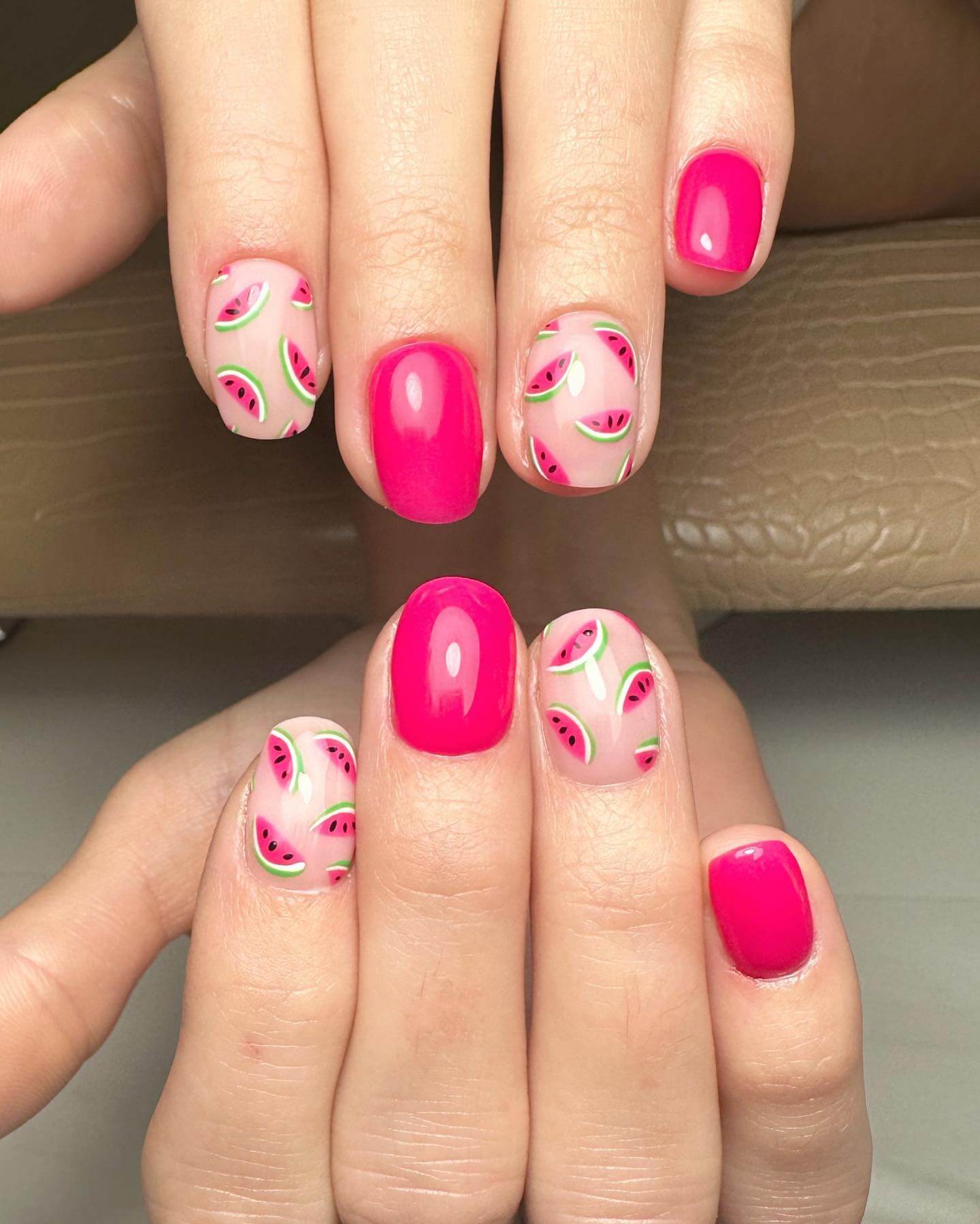 31 Cute Watermelon Nails - Sparkling Boy Ideas