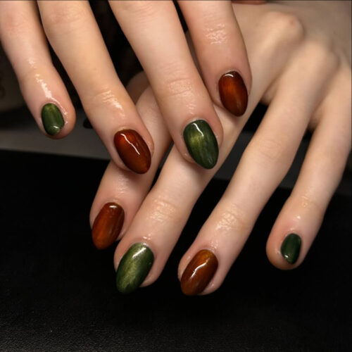 31 Cute Trendy Amber Nails - Sparkling Boy Ideas