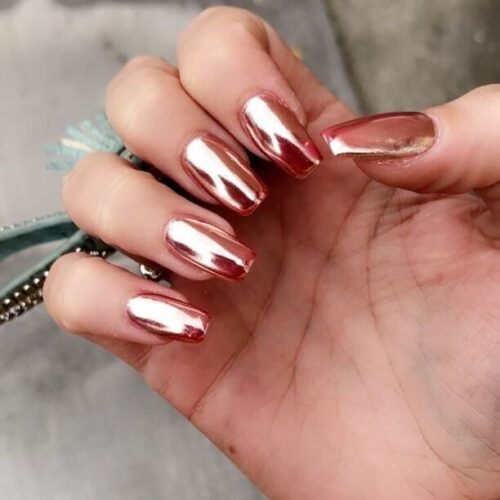 21 Simple Trending Metallic Nails - Sparkling Boy Ideas